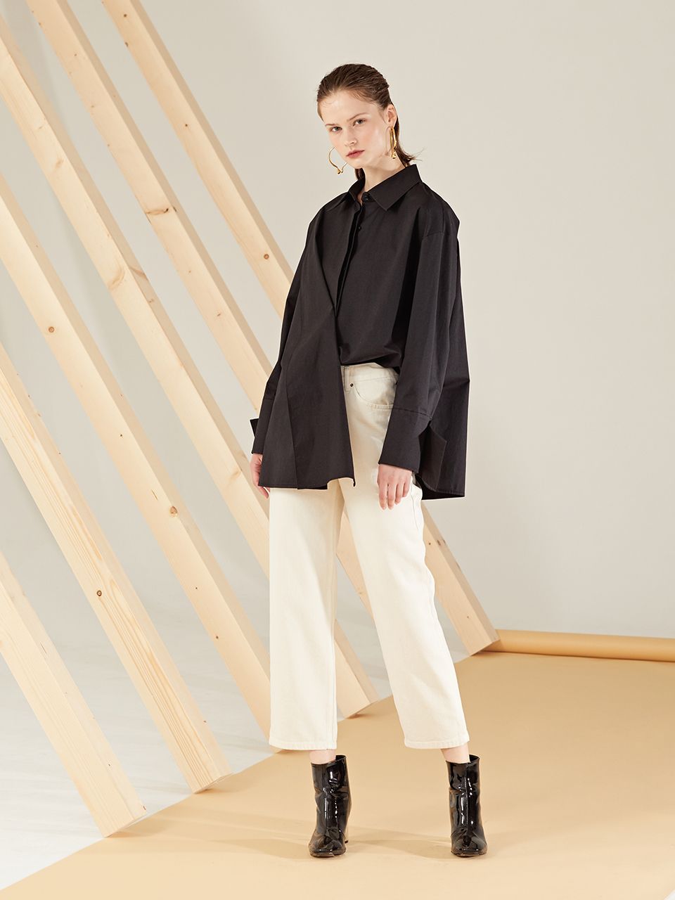 MUSINSA | LE YIEL Wide Denim Pants_Ivory