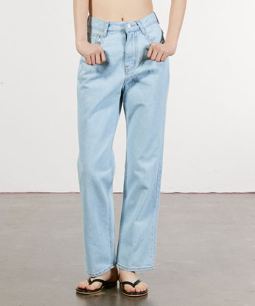 MUSINSA | NOIAGO NOI029 Washed Color Denim Pants (Light Blue)