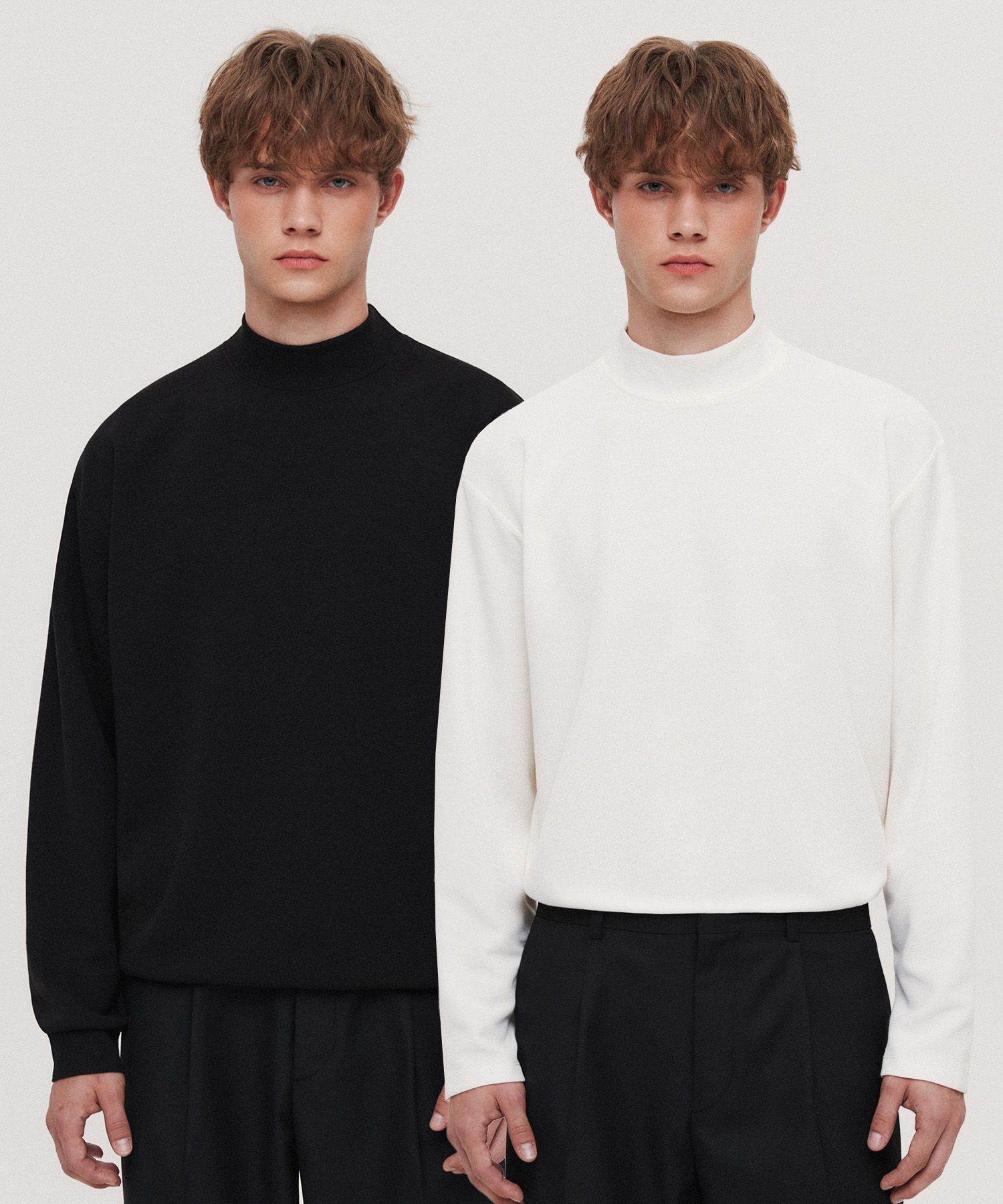 MUSINSA | SUARE HALF TURTLE NECK KNIT SET