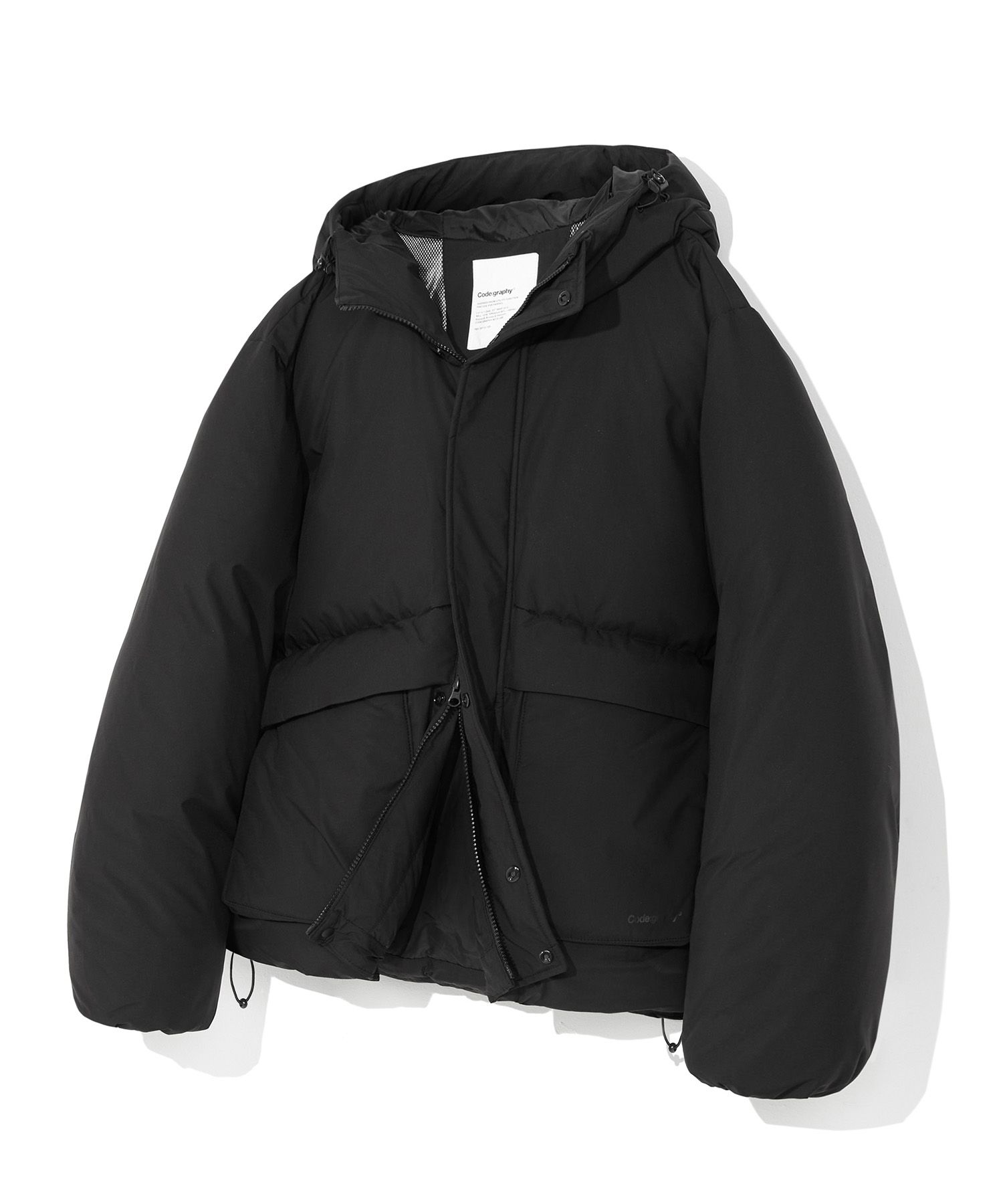 MUSINSA | Codegraphy [DIVO] RDS utility duck down hood short padding_black