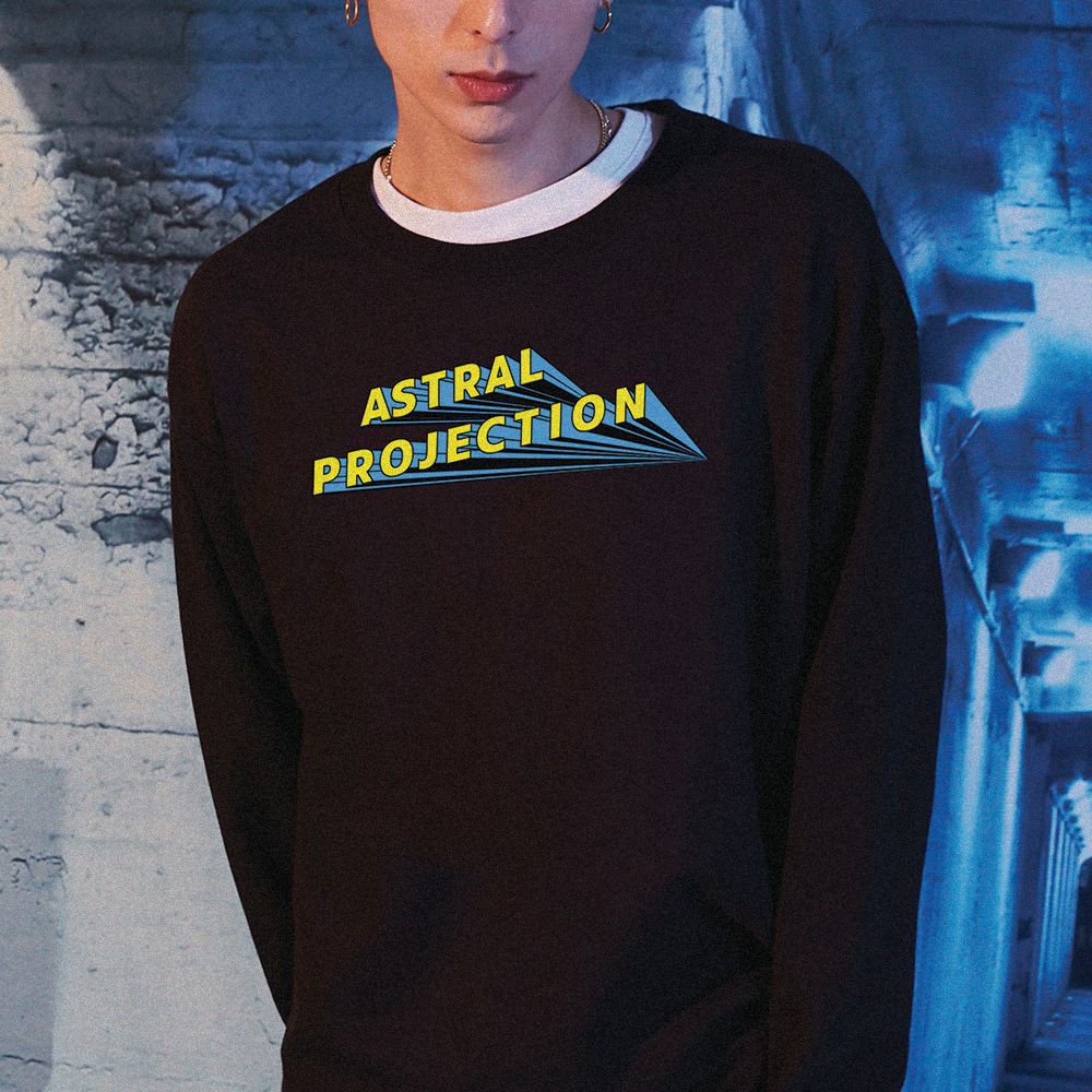 MUSINSA | ASTRAL PROJECTION Cartoon Lettering Long Sleeves T-Shirt_Black