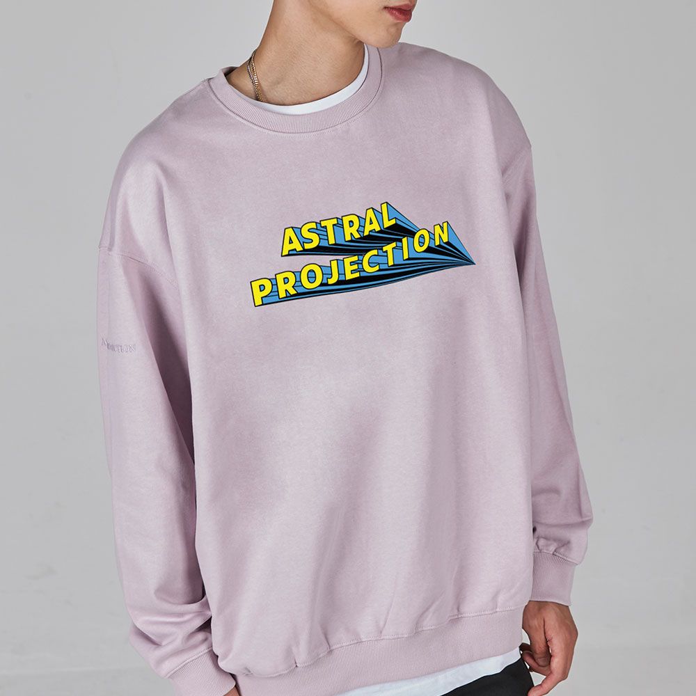 MUSINSA | ASTRAL PROJECTION Cartoon Lettering Man to Man_Lavender