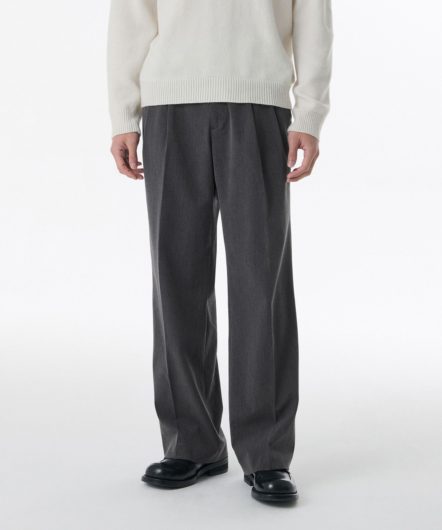 MUSINSA | MUSINSA STANDARD REAL WIDE HIDDEN ELASTIC WAISTBAND SLACKS ...