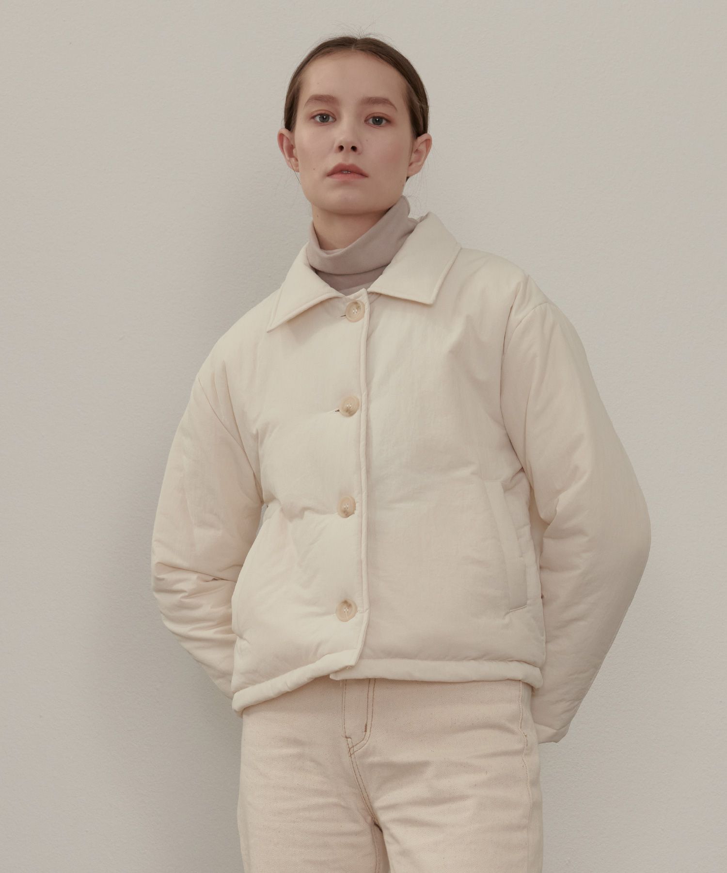 MUSINSA | CAMINO 20 FW Short Fleece Padding (Ivory)