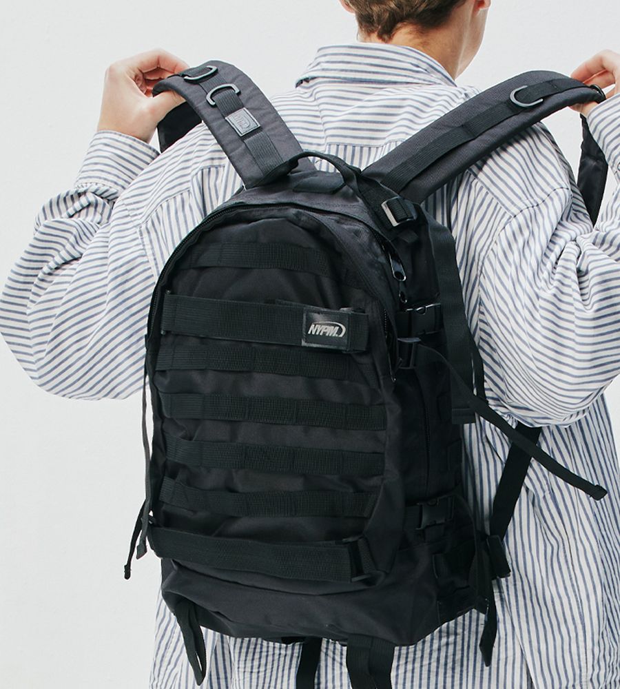 MUSINSA | NP STUDIO Essential Logo Backpack Black