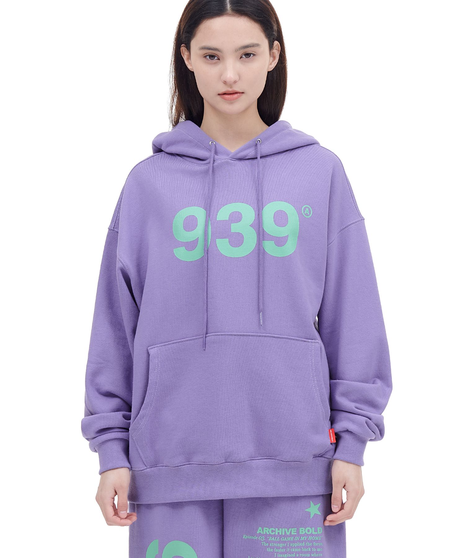 MUSINSA | ARCHIVE BOLD 939 LOGO HOOD_LAVENDER