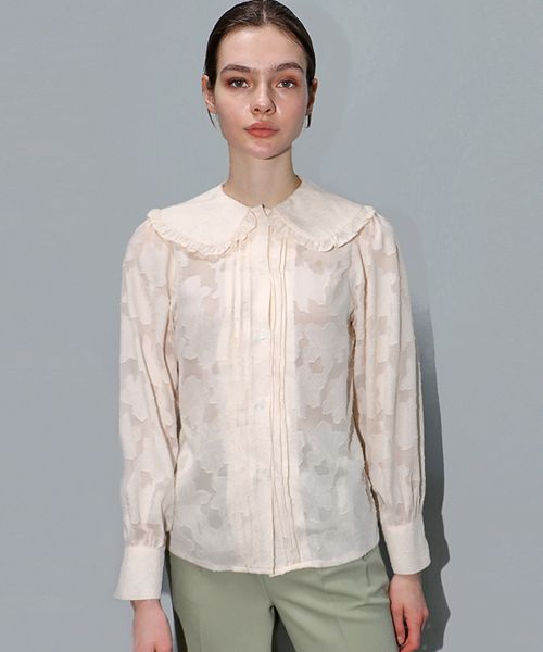 MUSINSA | DAMAGE MNEMONIC Cloud Frill Cream Blouse_ Cloud Frill Cream BL