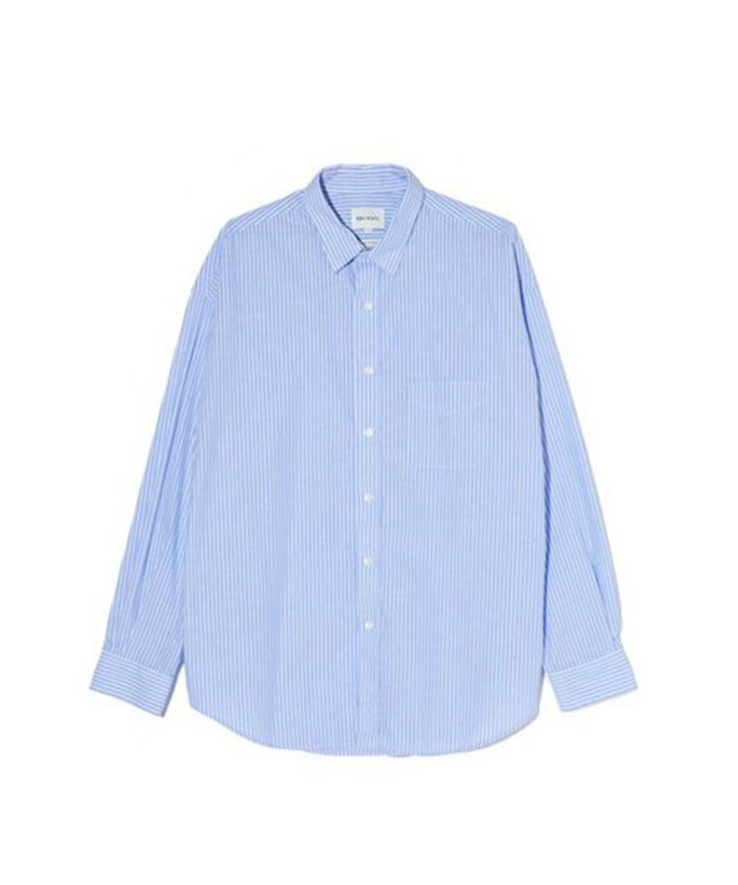 MUSINSA | BRUMAN Light Stripe Shirt (Saxe Blue)
