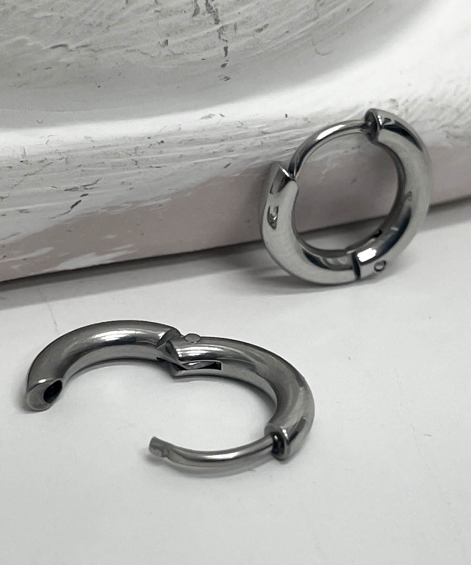 MUSINSA | BLESSED BULLET 2mm surgical steel bold round earrings SET__13 ...