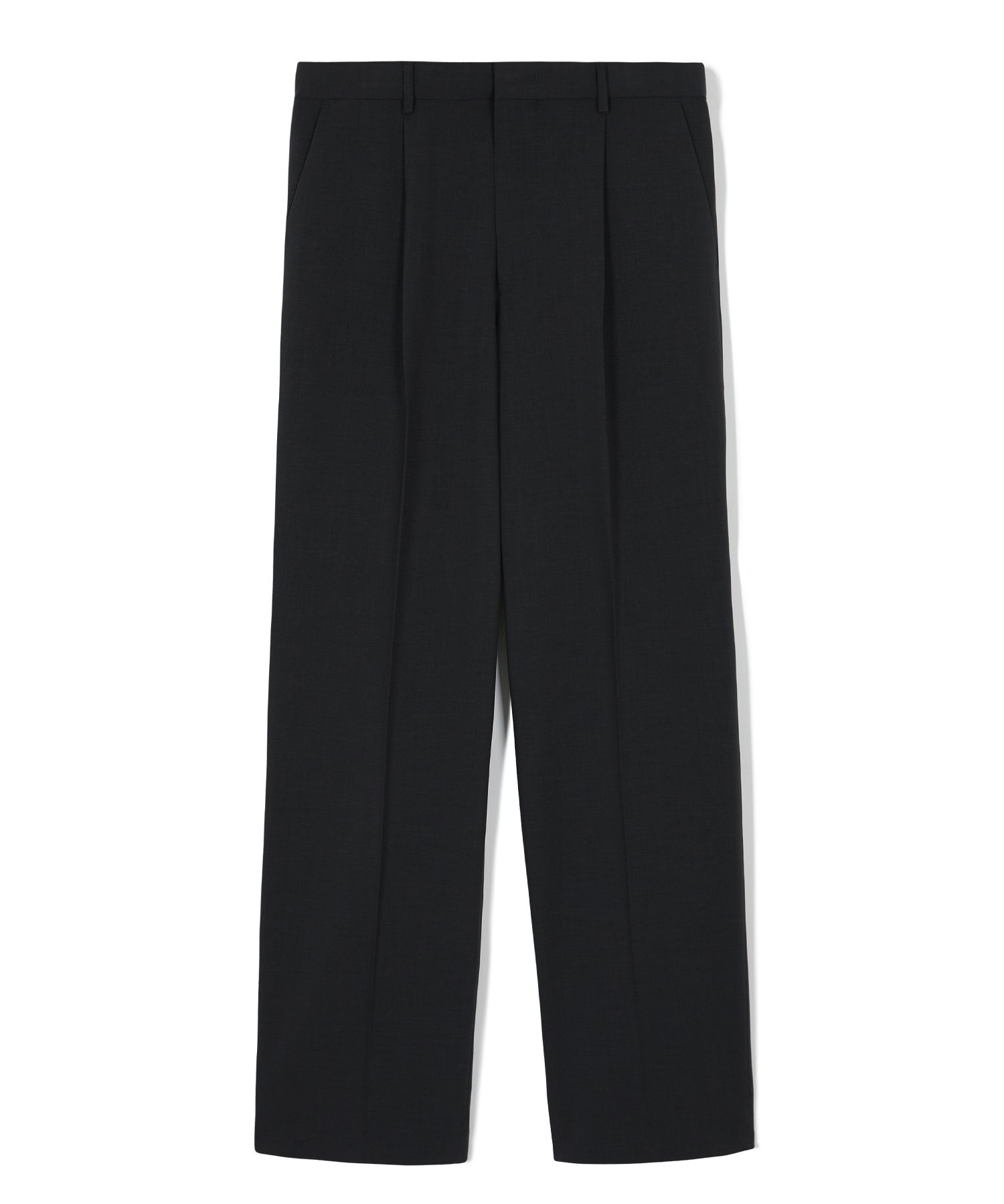 MUSINSA公式 | LMOOD Award pleated wide slacks charcoal