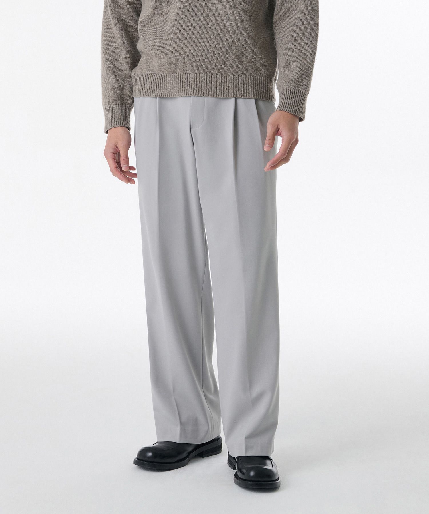 MUSINSA | MUSINSA STANDARD REAL WIDE HIDDEN ELASTIC WAISTBAND SLACKS ...