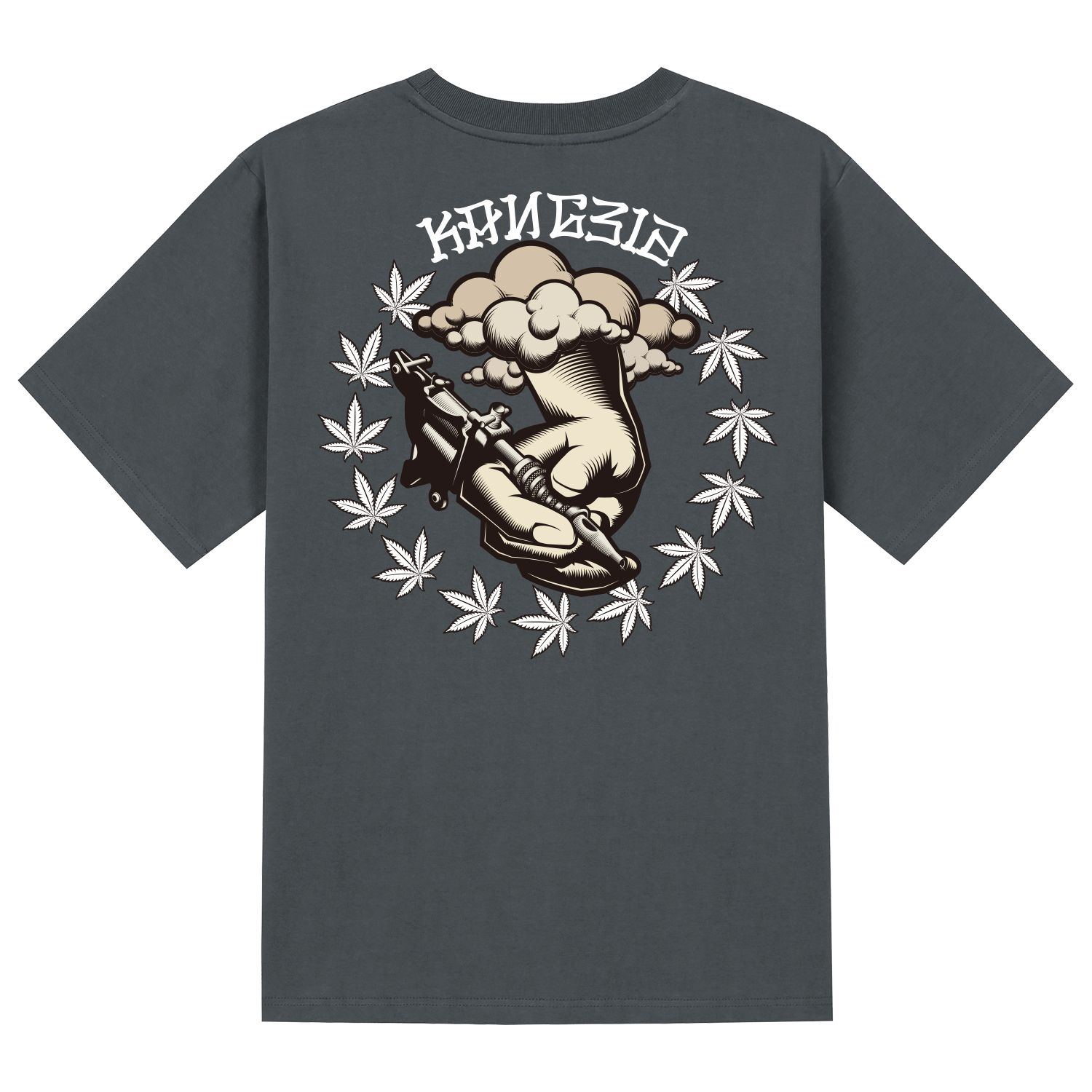 MUSINSA | KAN6312 KTG0092 Tattoo Machine Short Sleeve T-Shirt - Gray