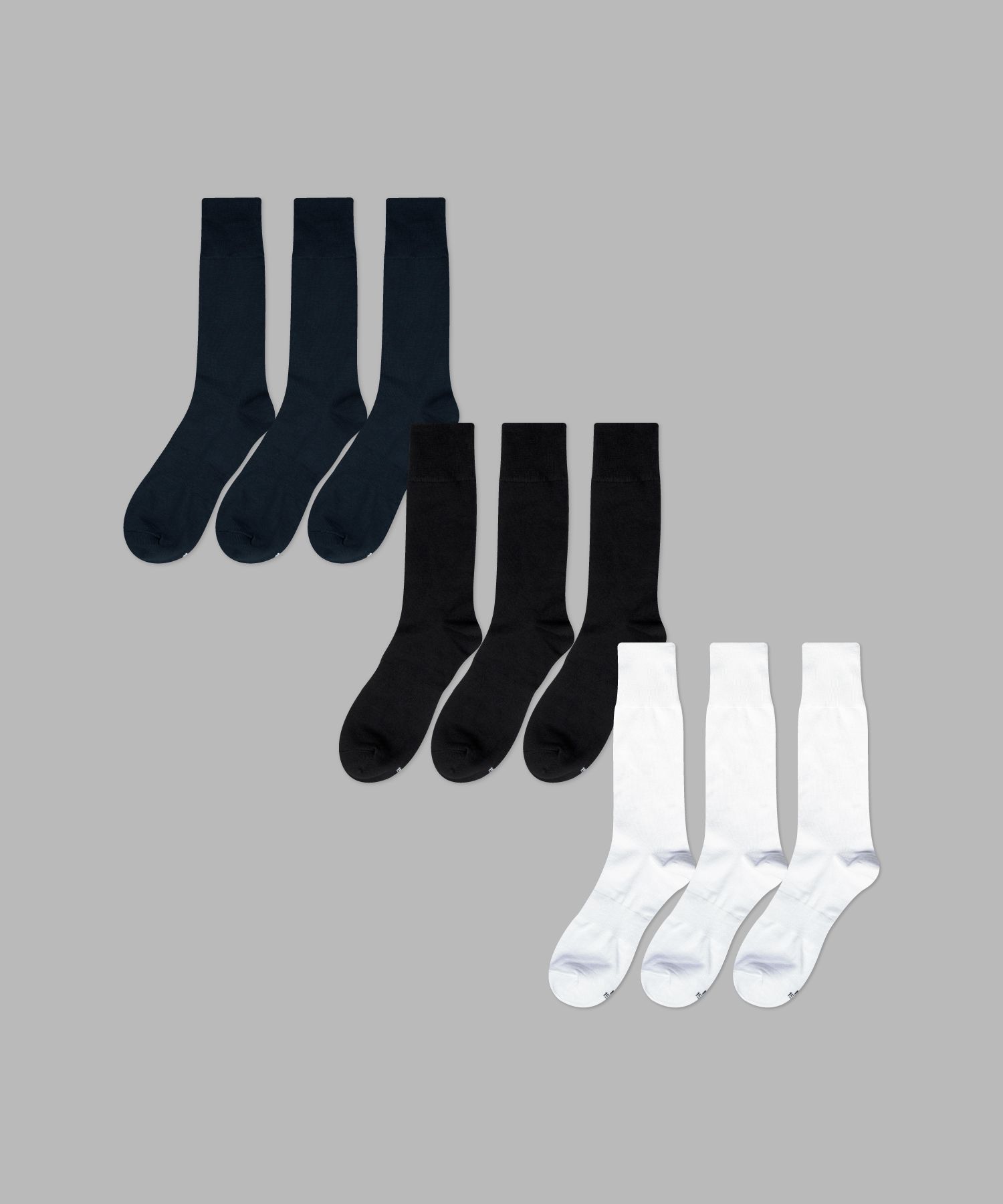 MUSINSA | IL-O-GONG-CHIL [6PACK] 1507 Basic High Supima Cotton Socks _ Black/Navy/Snow White