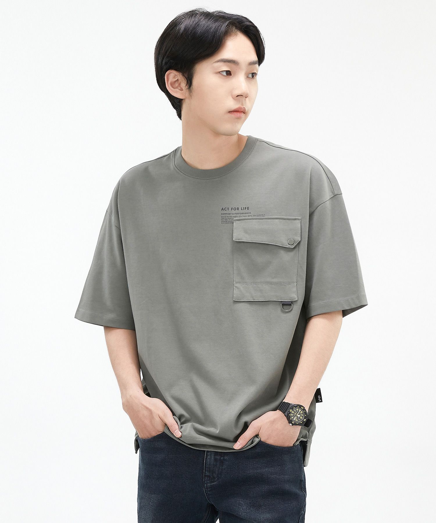 MUSINSA | CHASECULT Men's Overfit Utility T-Shirt - AEAK5821A0V