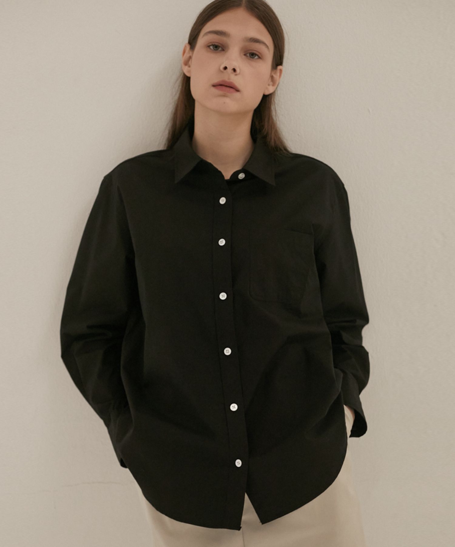 MUSINSA | NONLOCAL Relaxed Classy Shirt - Black