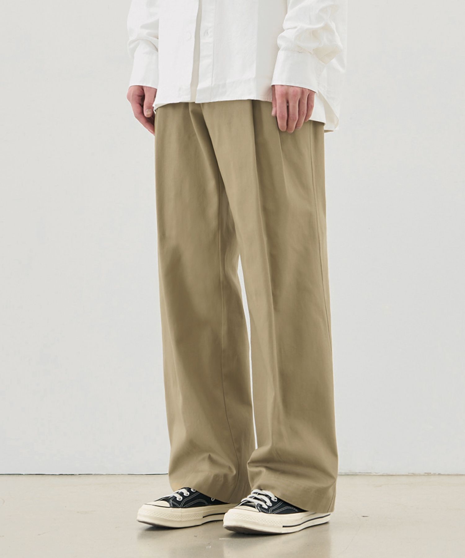 MUSINSA | DRAW FIT Wide Banding Ccino Pants [BEIGE]