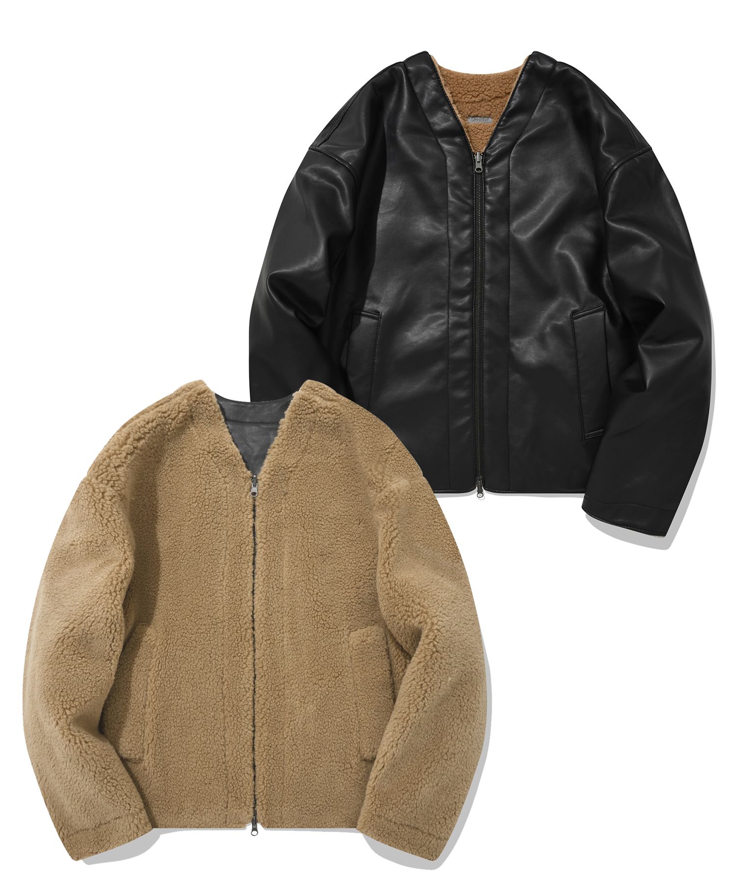 MUSINSA | COVERNAT Reversible painless collarless jacket black