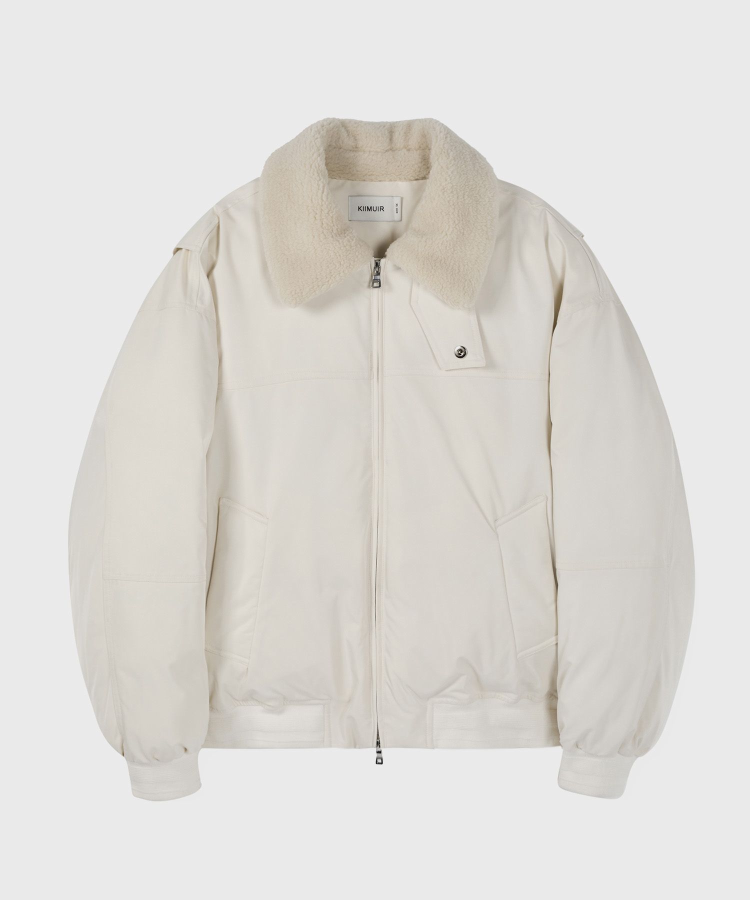 MUSINSA公式 | KIIMUIR Shell Block 2-WAY Boa Fur Short Padding_Ivory