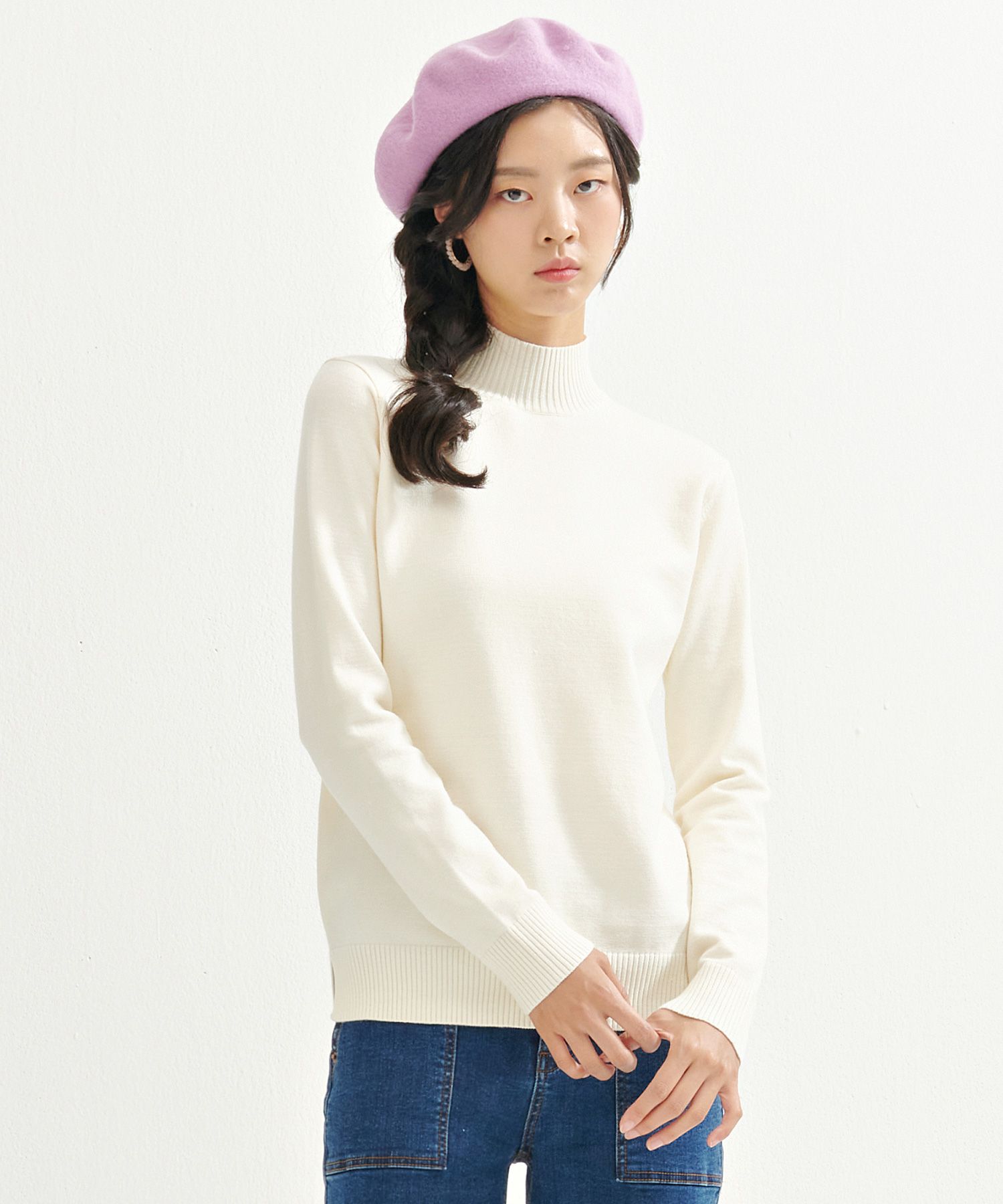 MUSINSA | CHASECULT Women's Basic Half Neck Sweater-AGZG5205E0A