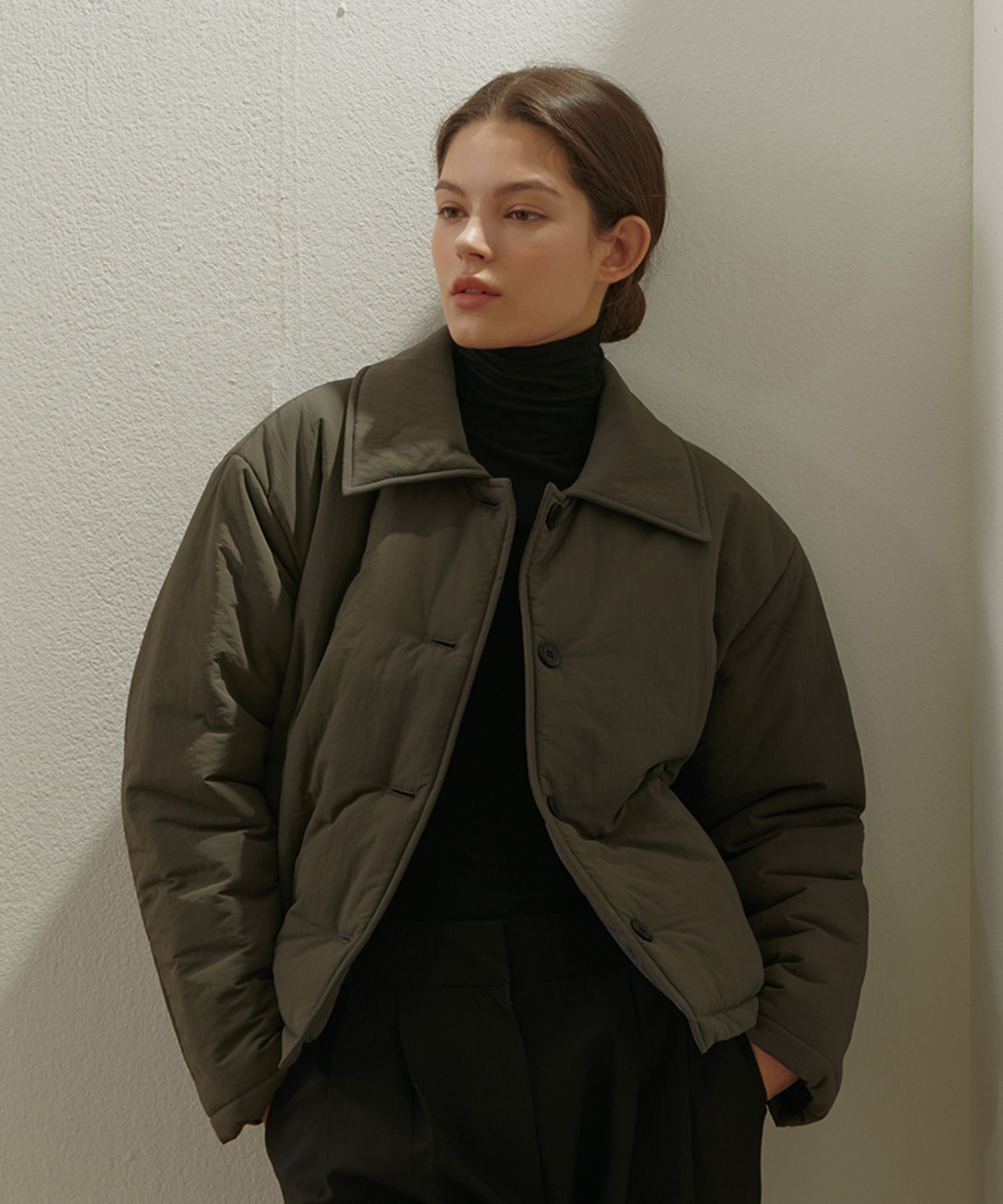 MUSINSA | CAMINO 21 FW Short Fleece Padding Jumper (Gray)