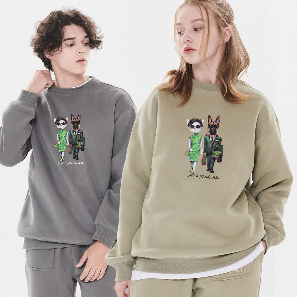 MUSINSA | OHP OHP x YANGCASO Dog Cat Yeonhwa Fleece Man-to-Man
