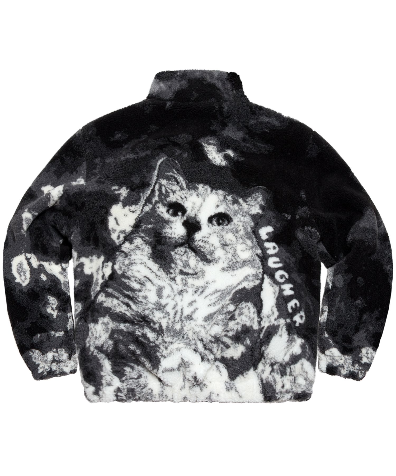 MUSINSA | LAUGHER Cat Fleece Jacket - Black