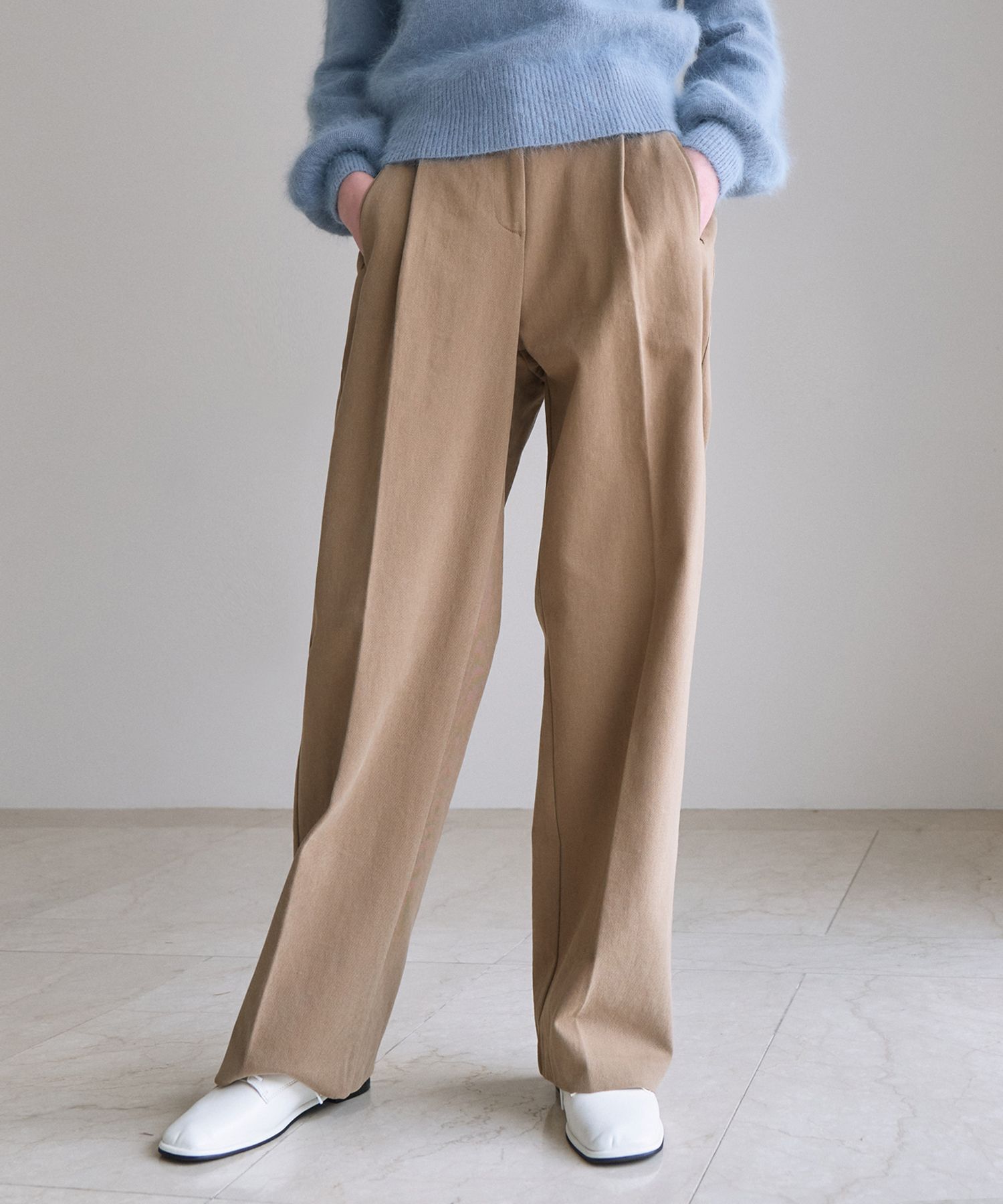 MUSINSA | ADAUL Pocket Cotton Slacks - Beige