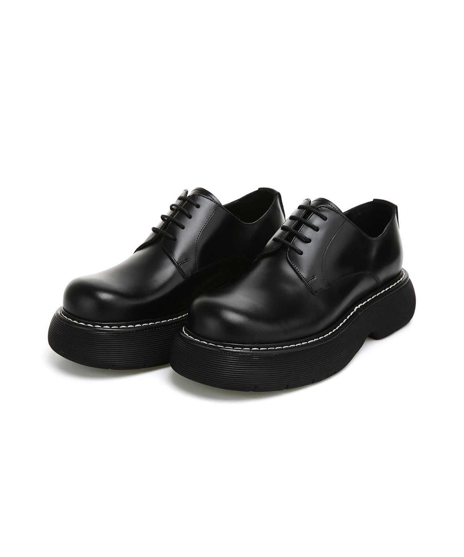 MUSINSA公式 | IL CORSO Black Leather Oversole Derby Shoes IESO2E101BK