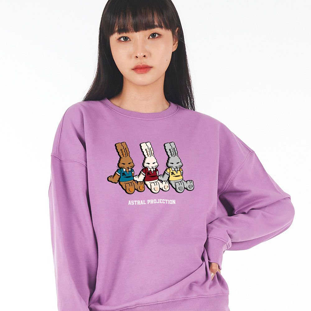 MUSINSA | ASTRAL PROJECTION Overfit drop shoulder triple jy rabbit man to man_violet