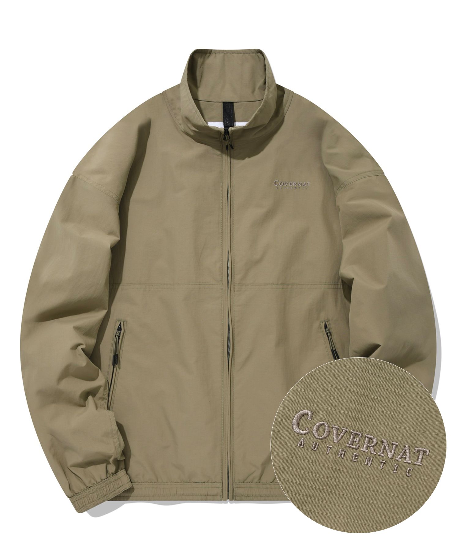 MUSINSA | COVERNAT Big logo track jacket khaki