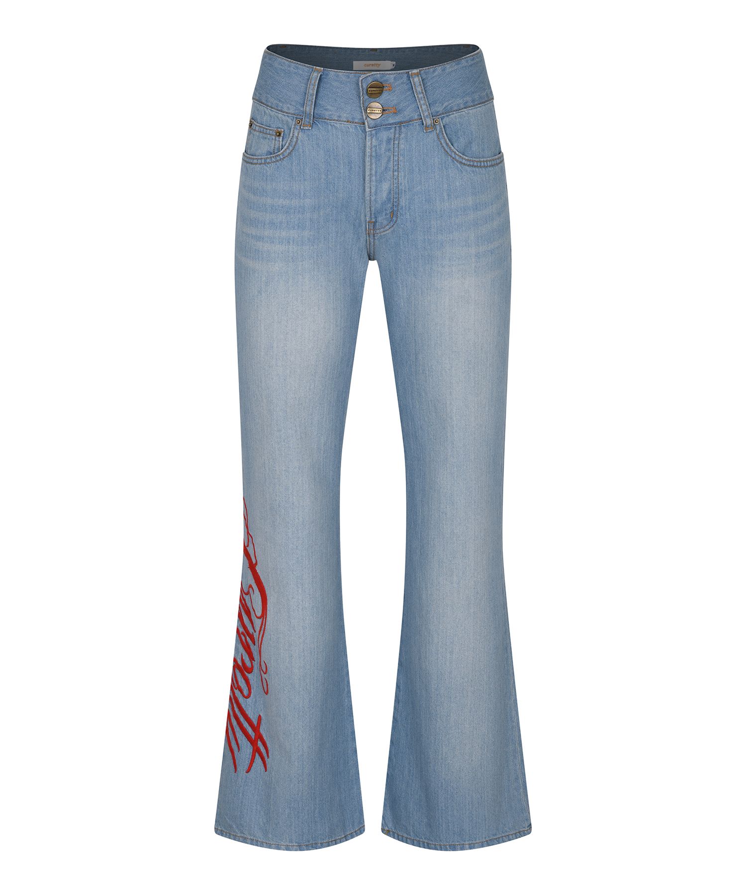 MUSINSA | CURETTY C BIG LOGO LOW-WAIST JEAN_BLUE