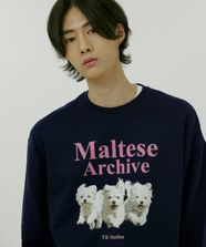 MUSINSA WAI KEI MALTESE ARCHIVE SWEATSHIRT NAVY