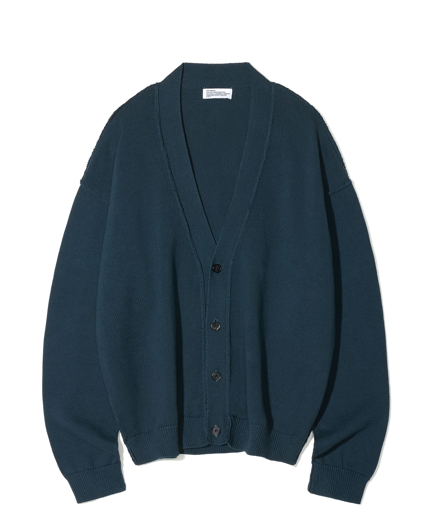 MUSINSA | PARTIMENTO Reverse Knitwear Cotton Cardigan Green