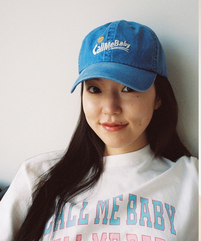 MUSINSA | CALL ME BABY Sunny Day Logo Ball Cap _ Washed Blue