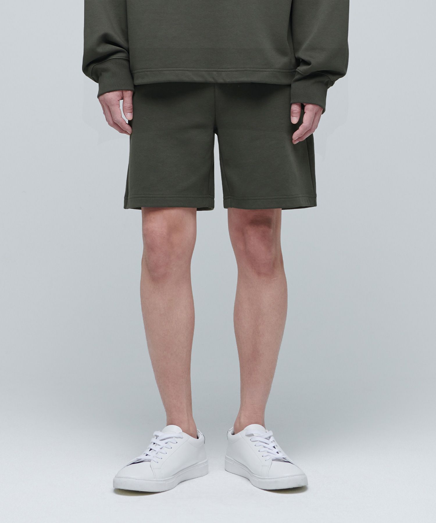 MUSINSA | MUSINSA STANDARD FLAT TERRY SWEAT SHORTS [DUSTY KHAKI]