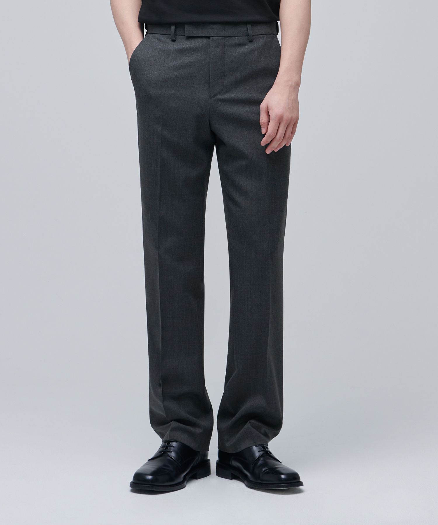MUSINSA | MUSINSA STANDARD Wool Blend Semi Wide Hidden Banding Slacks ...