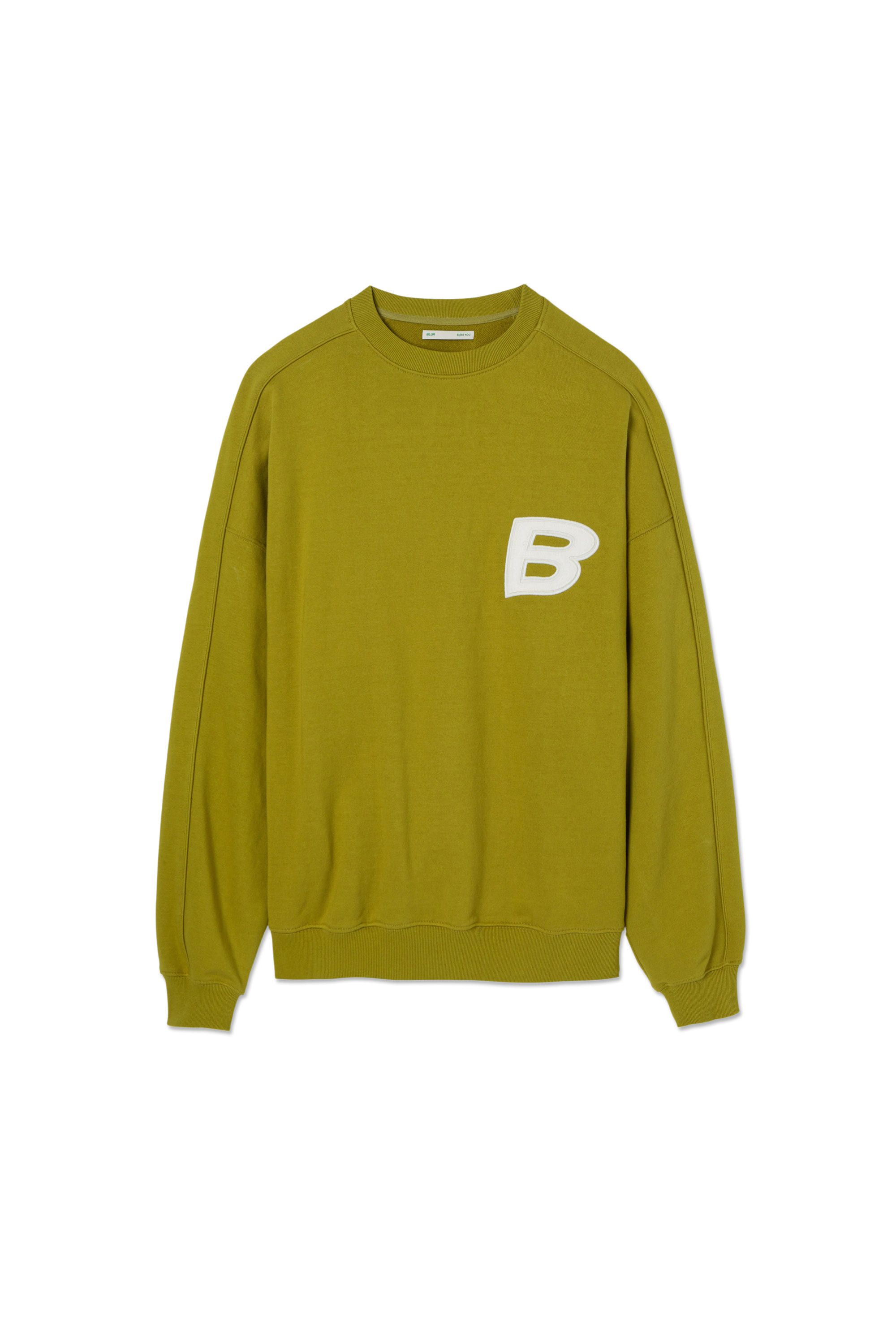 MUSINSA | Blur B LOGO PIPING SWEATSHIRT - OLIVE