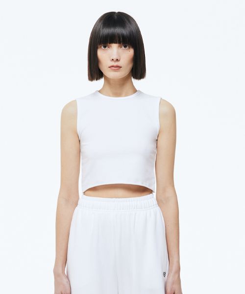 MUSINSA公式 | LADY VOLUME CUTTING CROP TOP_WHITE
