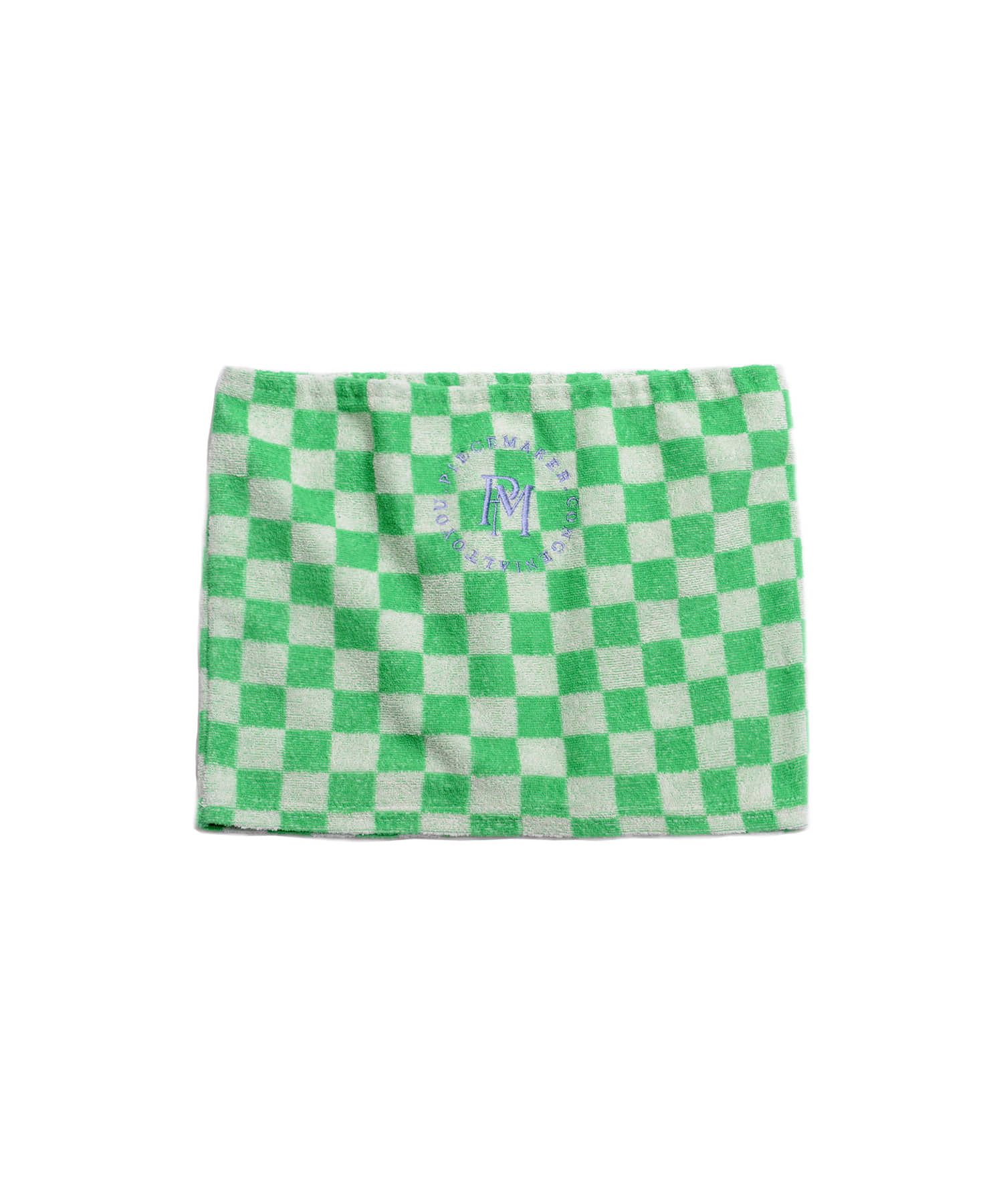 MUSINSA | PIECEMAKER TERRY CHECKER BOARD TUBE TOP (GREEN)
