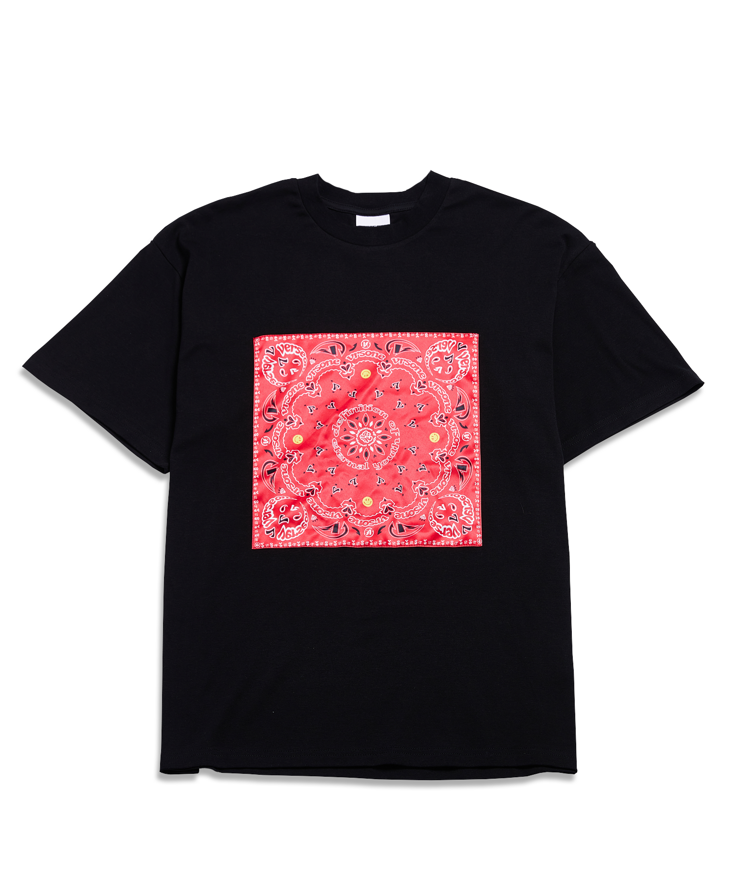 MUSINSA | VERSE ONE PAISLEY LOGO BANDANA T-SHIRTS BLACK/RED