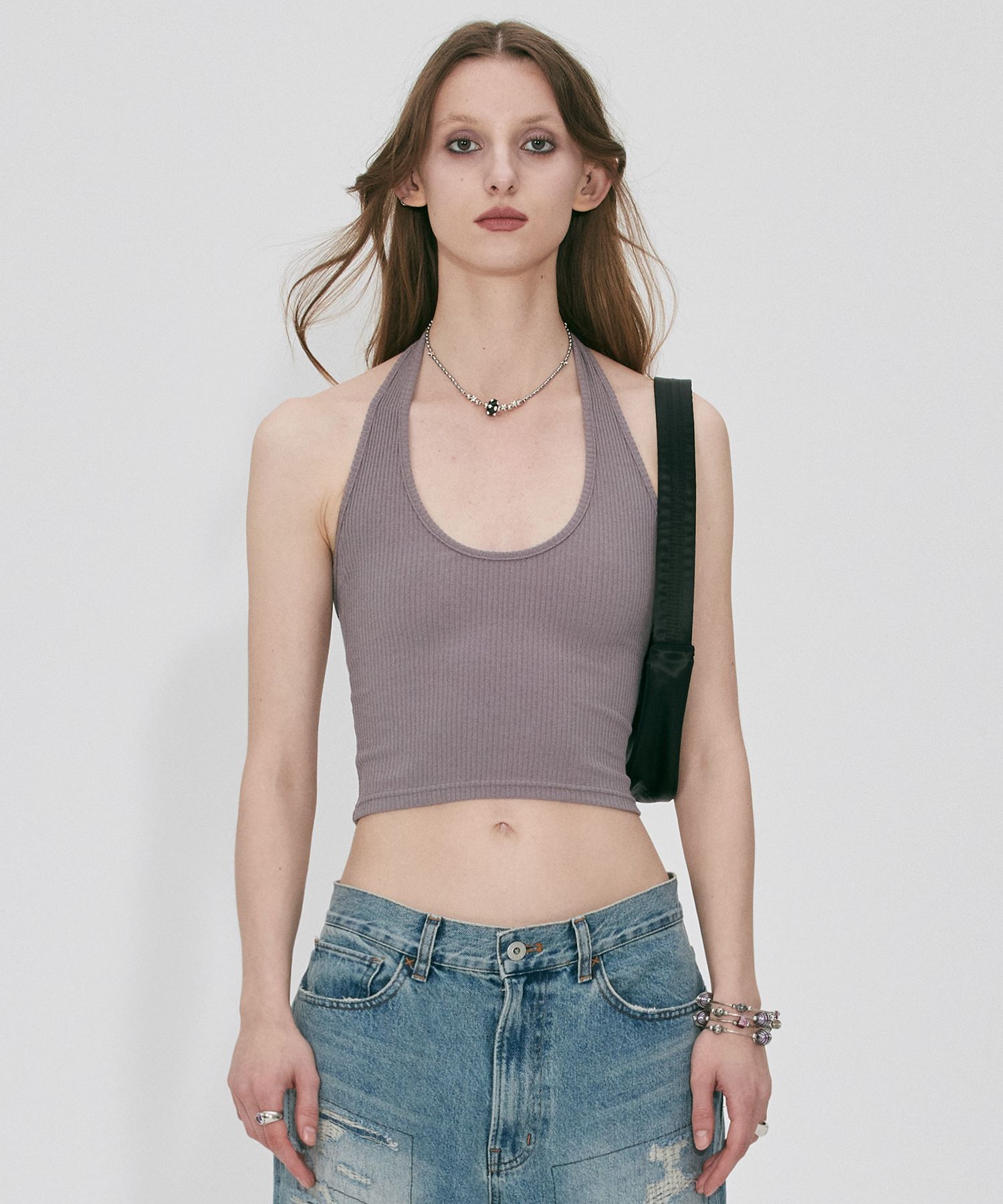 MUSINSA | SCULPTOR Basic Halter Top D.Purple