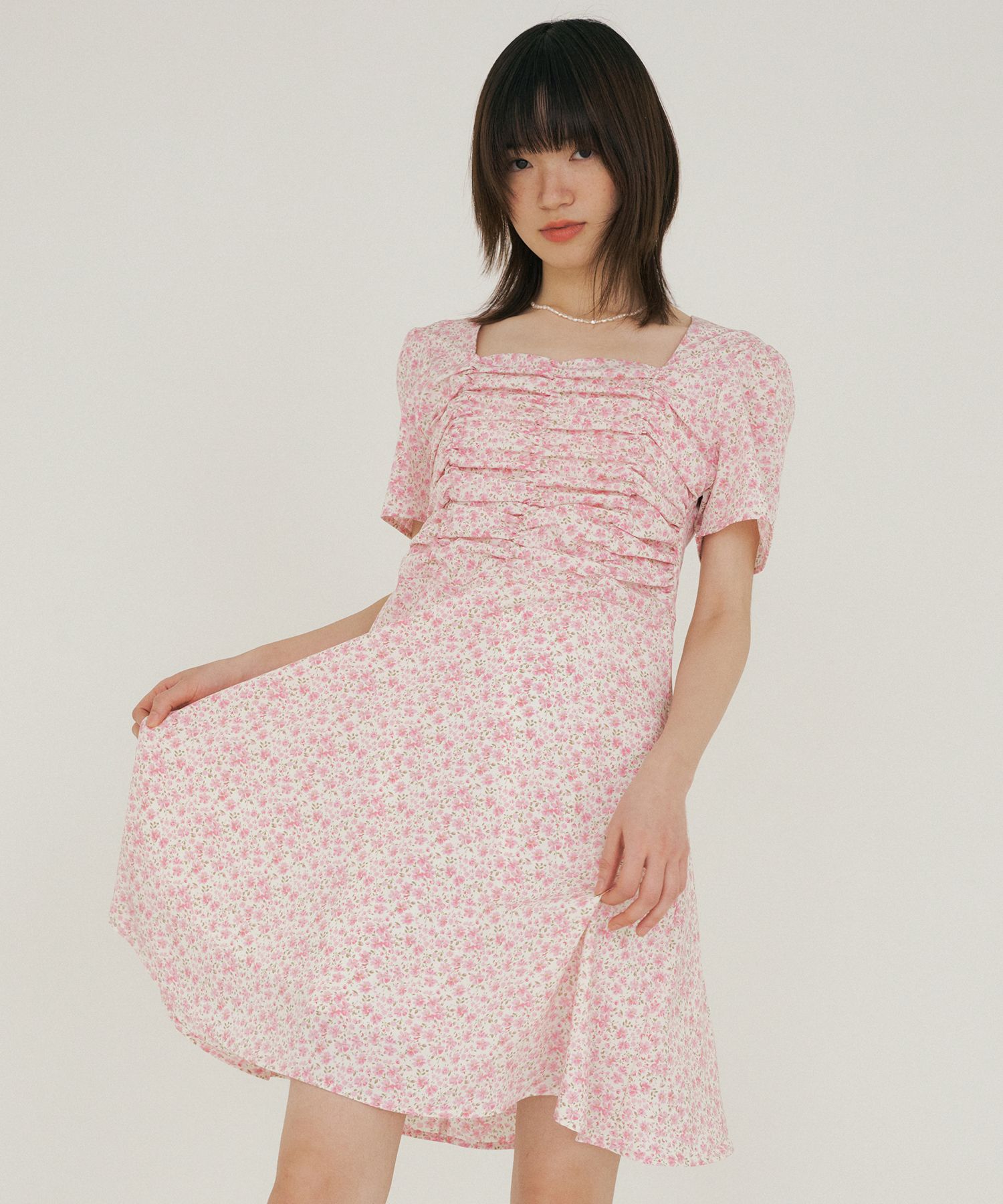 MUSINSA | REORG FJD HEART NECK FLORAL PATTERN OPS PINK