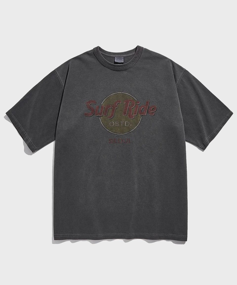 MUSINSA | OUTSTANDING LIFE IS TEE SURF RIDE TEE_PIGMENT CHARCOAL