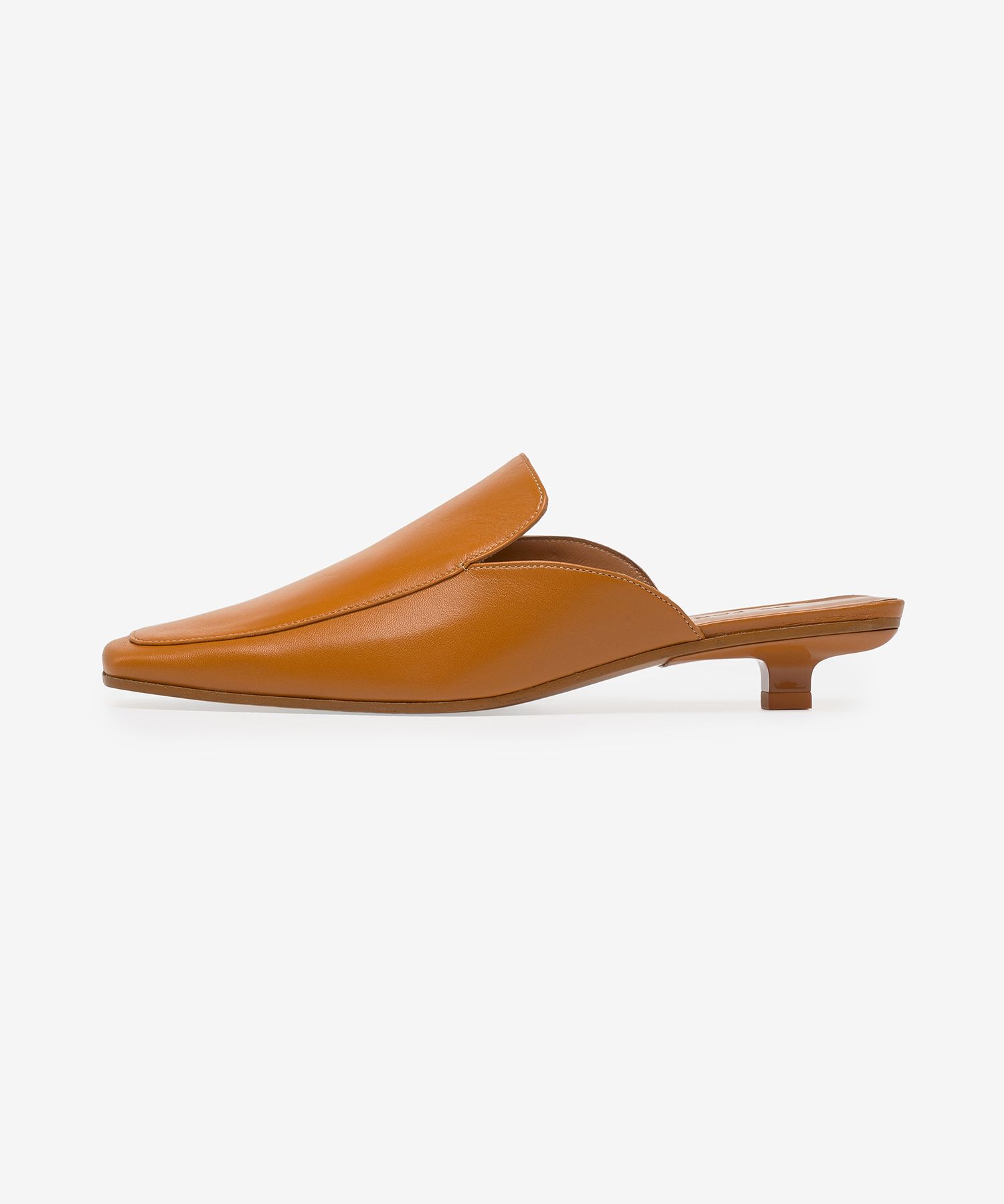 MUSINSA | BY FAR Ingrid Gloss Leather Mule - Caramel / 22SSINDCMGLSCM