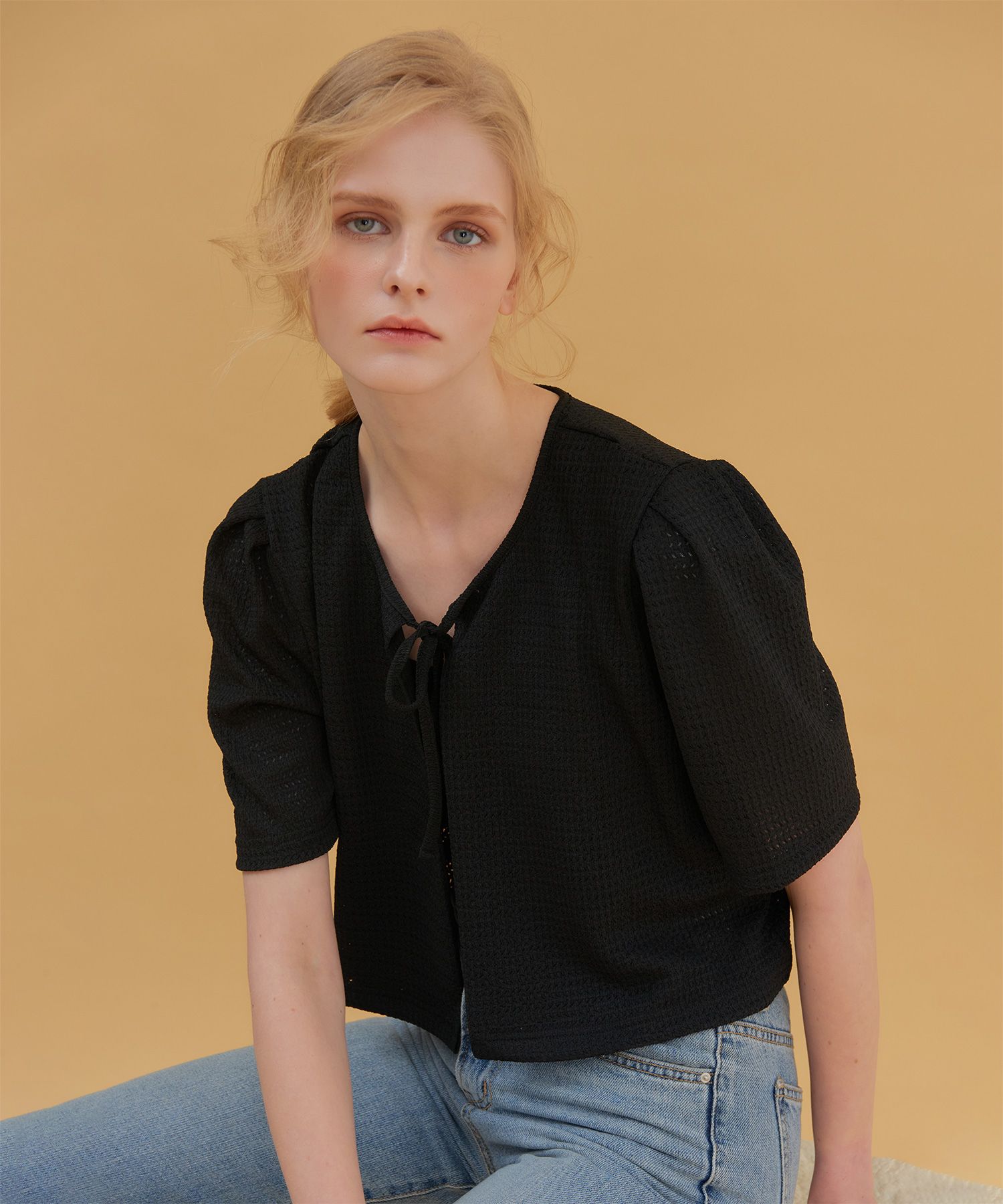 MUSINSA | CAMINO 22 SS Lace Blouse (Black)