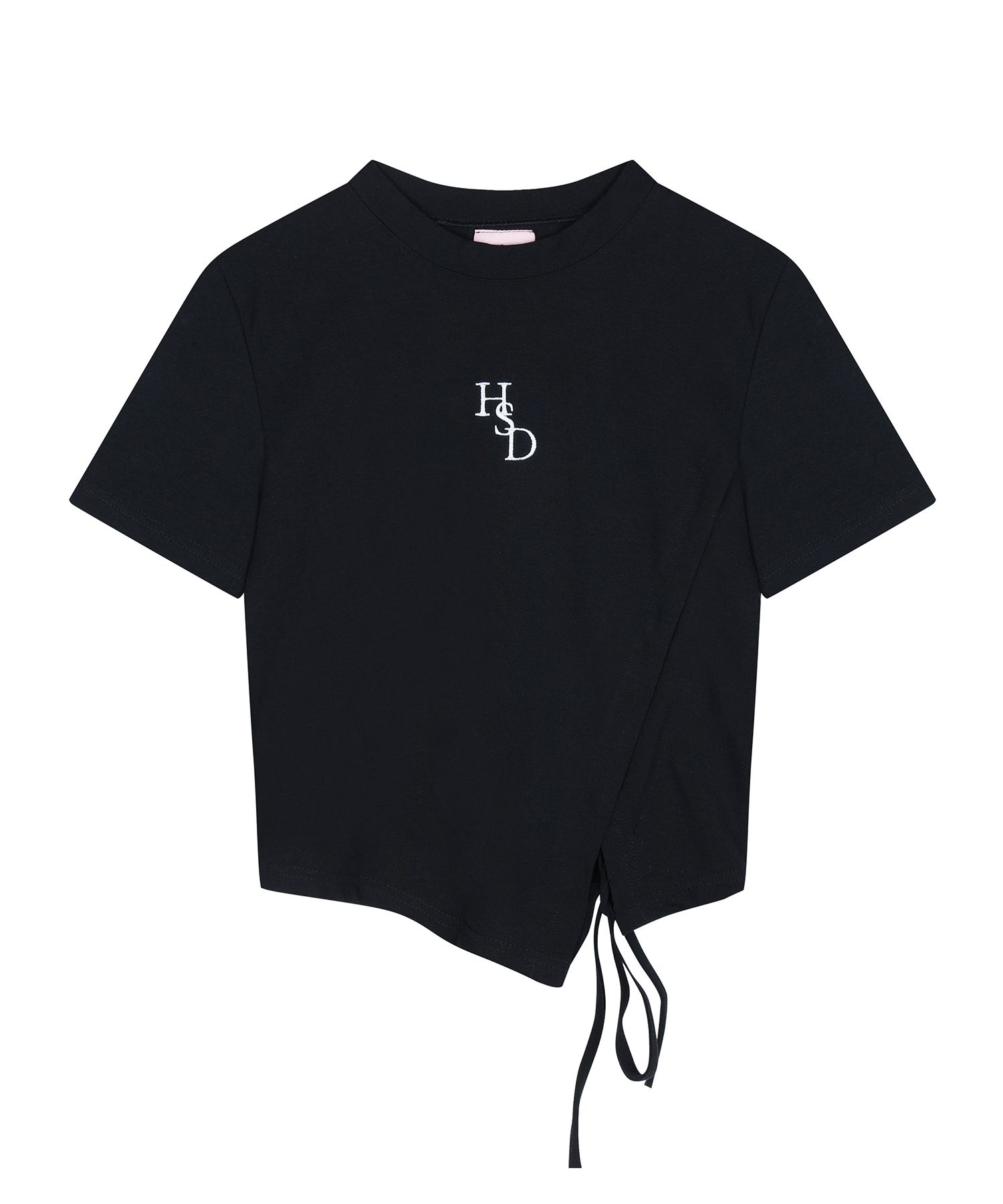 MUSINSA | HIGH SCHOOL DISCO HSD SYMBOL RIBBON POINT CROP TOP BLACK