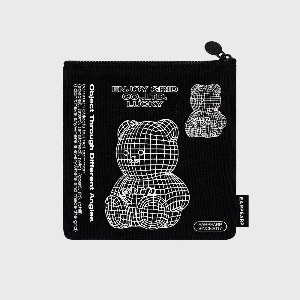 MUSINSA公式 | EARPEARP GRID COVY-BLACK(POUCH)