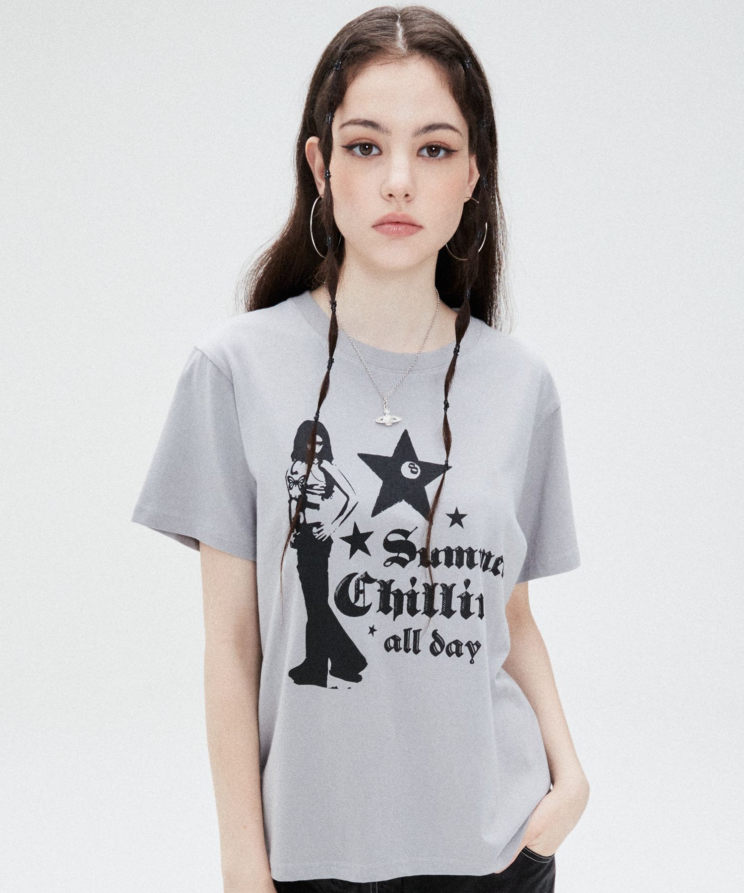 MUSINSA | LUV IS TRUE SU SUMMER CHILLIN TEE_CHARCOAL