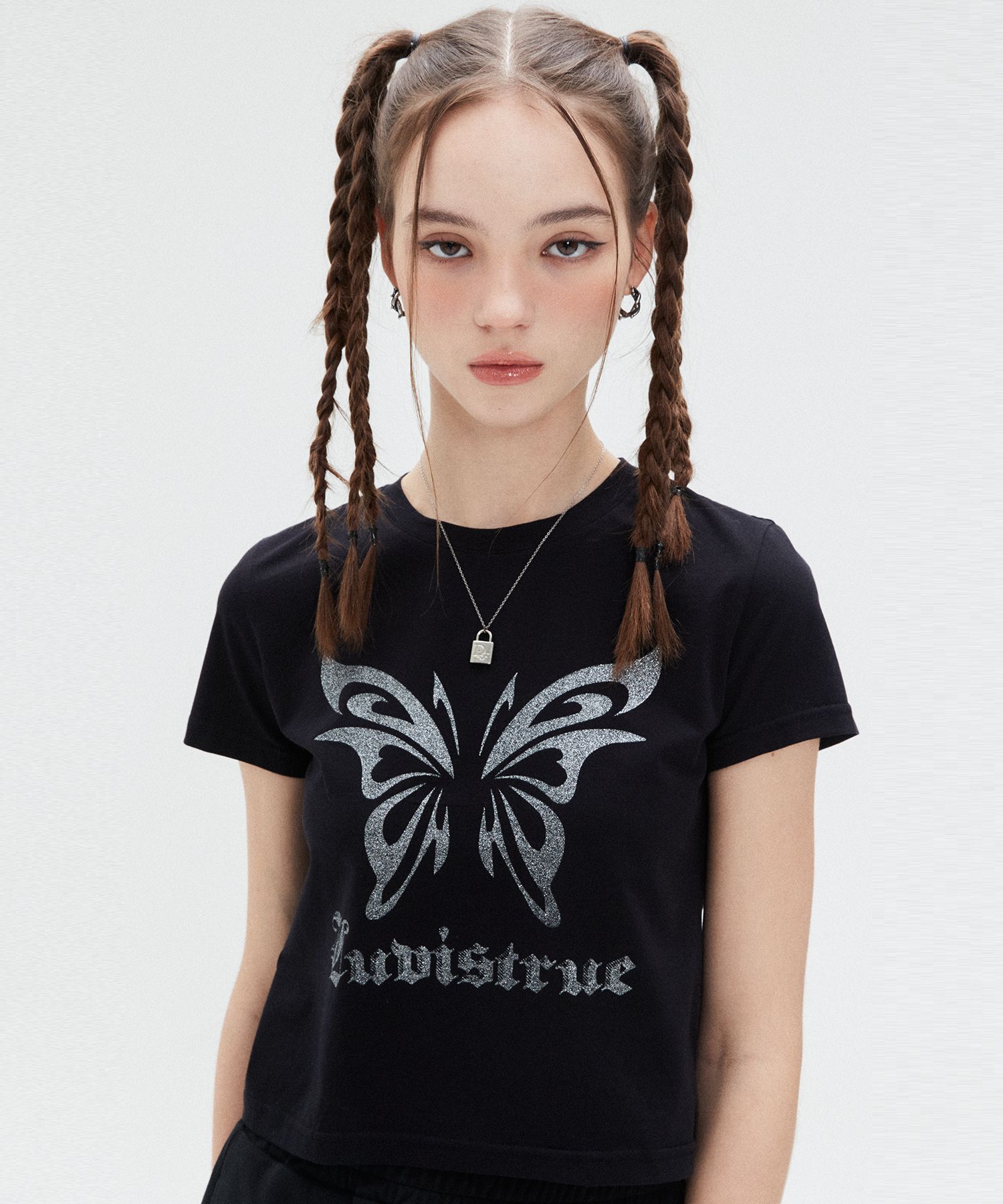 MUSINSA | LUV IS TRUE SU TRIBAL BUTTERFLY TEE_BLACK