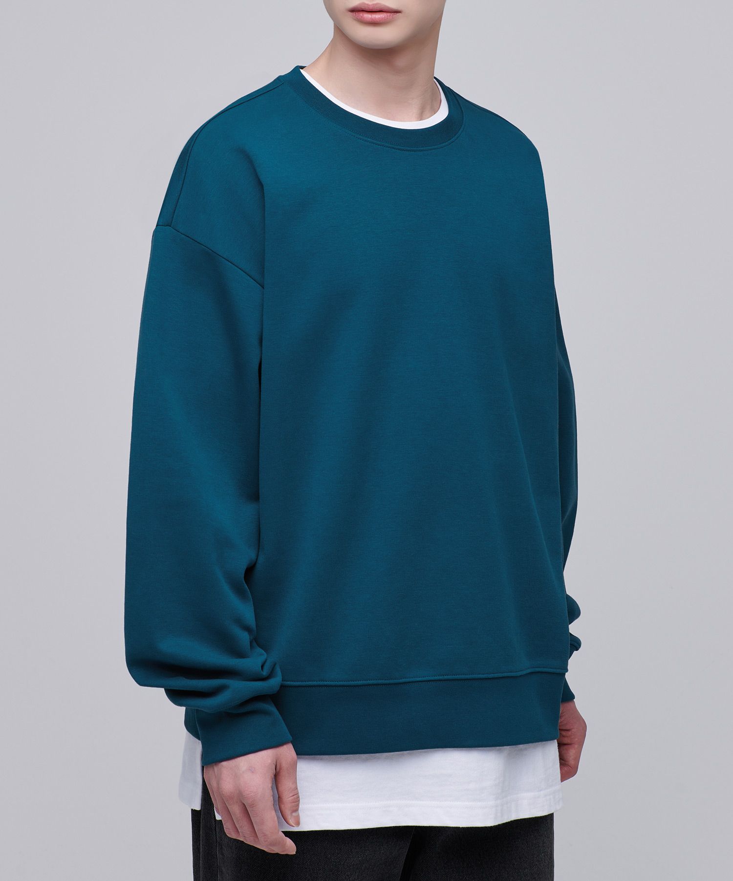 MUSINSA | MUSINSA STANDARD Flat Terry Oversized Sweatshirt [Moroccan Blue]